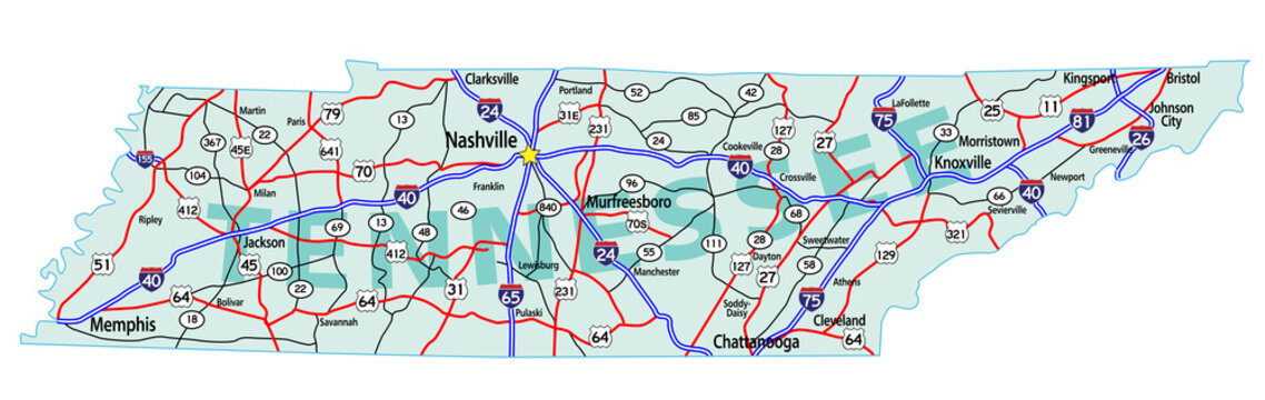 Tennessee Road Map Images – Browse 2,273 Stock Photos, Vectors, and ...