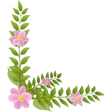 Pink Flower Corner Design