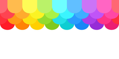 Sewing fabric with Rainbow scallop edge seamless border image. Clipart ...