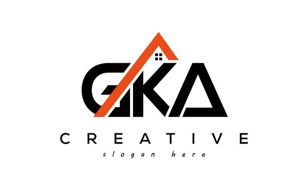 G Ka Logo GKA Letters Real Estate Construction Logo Vector Stock