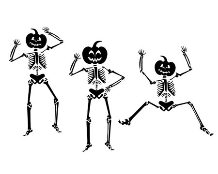 Halloween Clip Art Black And White Skeleton