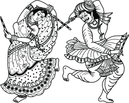 Dandiya Raas Clipart