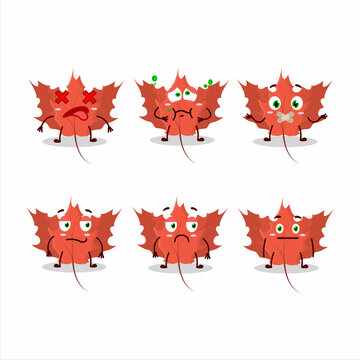 Fototapeta: Autumn blaze maple cartoon character with sad expression ...