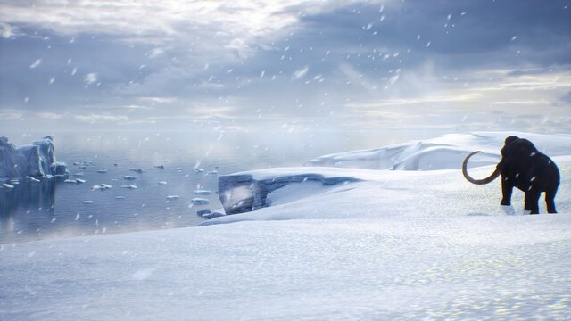 Woolly Mammoth Frozen In Ice