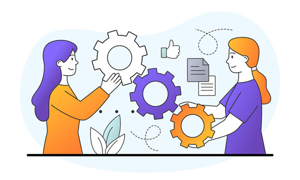 Two People Connect Cartoon Images – Browse 876 Stock Photos, Vectors ...