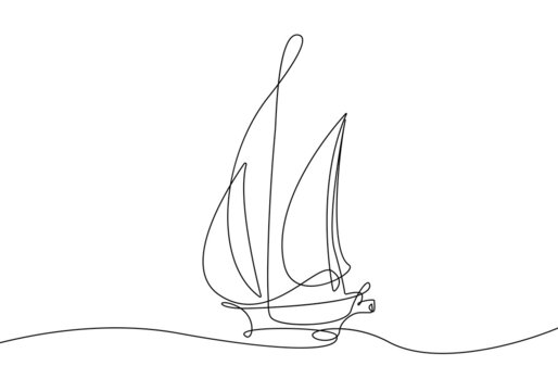 Houseboat Line Drawing