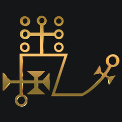 Fototapeta Valak Volac Vector Golden Color Seal Isolated Sigil Ars ...