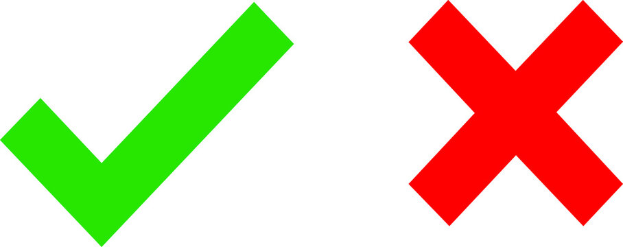 Green Check Mark Icon Red X