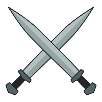 Crossed Roman Swords