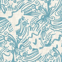 Sewing fabric with Seamless two tone hand drawn brushed effect pattern ...