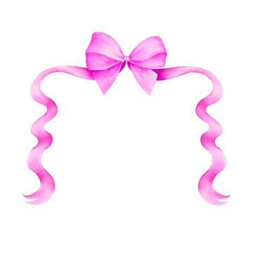Cute Pink Ribbon Borders