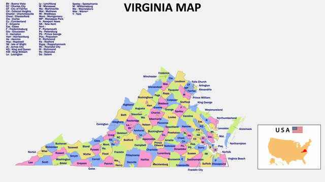 Map Of Virginia Showing Cities