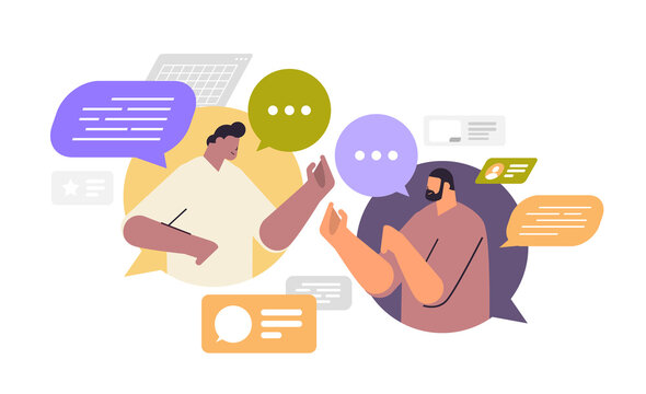 Two People Connect Cartoon Images – Browse 876 Stock Photos, Vectors ...