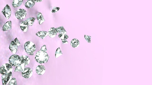 Falling Pink Diamonds Background