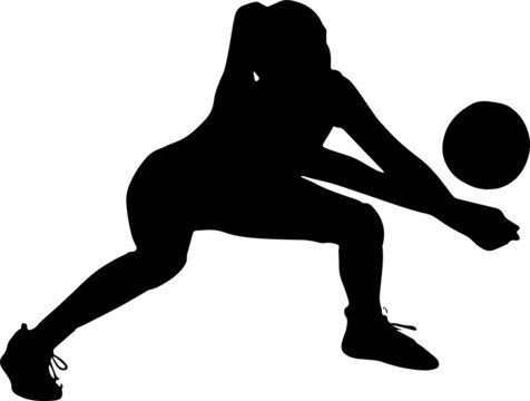 Volleyball Silhouette Dig