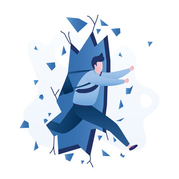 Break Through Wall Cartoon Images – Browse 1,829 Stock Photos, Vectors ...