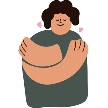 Hug Self Clipart