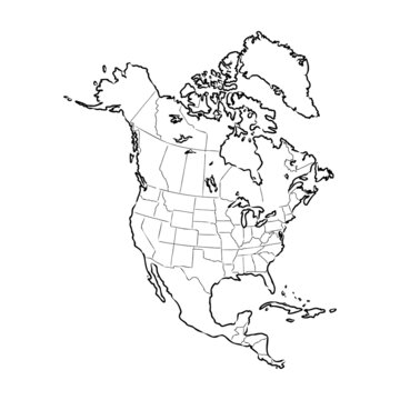 North America Map Outline Images – Browse 66,518 Stock Photos, Vectors ...