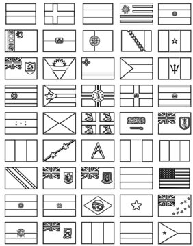 Coloring Pages Flags Around The World