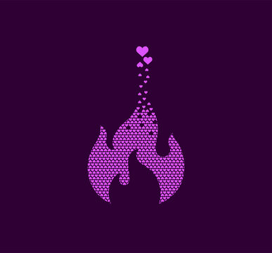 Purple Hearts On Fire