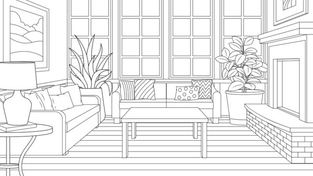 Line Drawing Of A Room Images – Browse 371,000 Stock Photos, Vectors ...