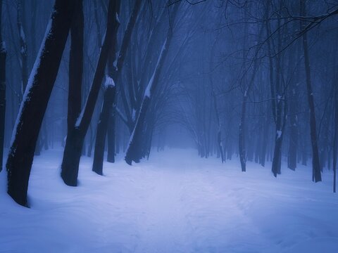 Anime Winter Forest