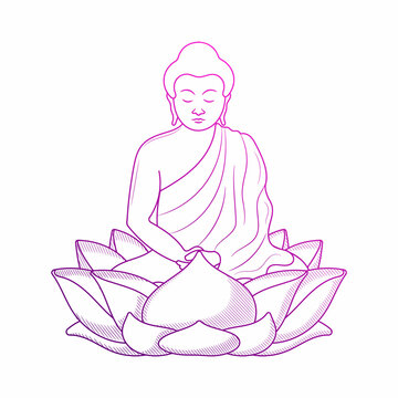 Buddhist Lotus Drawing