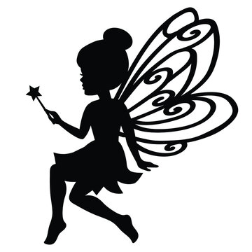 Black And White Fairy Clip Art