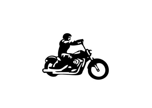 Harley Motorcycle Rider Silhouette