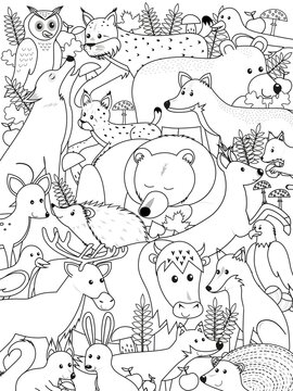 Cartoon Collage Coloring Pages: A Fun and Creative Activity for Kids
