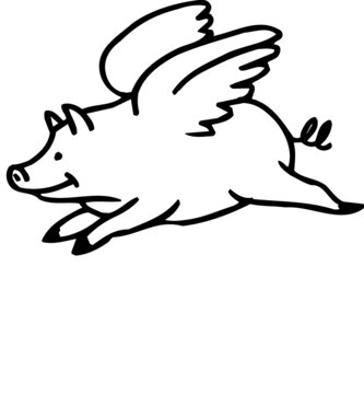 Flying Pig Outline