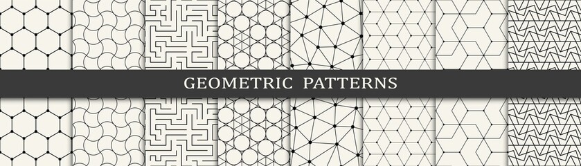 Sewing fabric with Set of arabic seamless patterns. Asian geometric ...