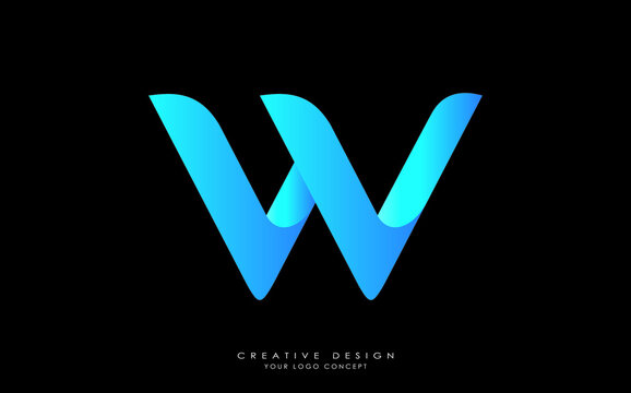 Letter W Blue