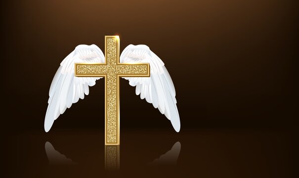 Cross And Angel Wings Wallpaper