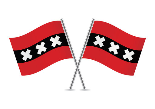 Amsterdam City Flag Amsterdam City Flag Hi Res Stock Photography And