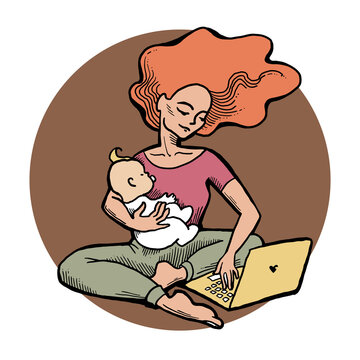 Working Mom Cartoon Images – Browse 1,502 Stock Photos, Vectors, and ...