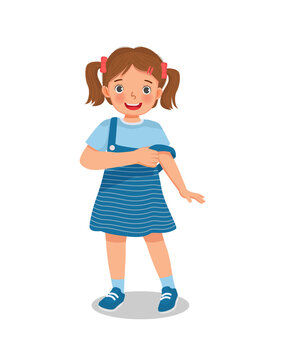 Girl Putting On Clothes Clipart