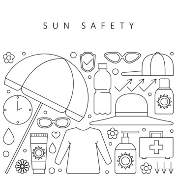 Sun Safety Coloring Pages Summer Kids Safe Activities Printable ...