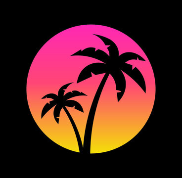 Sunset Palm Trees Logo Images – Browse 29,623 Stock Photos, Vectors ...