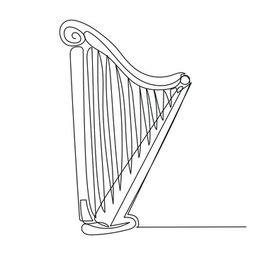 Harp Instrument Drawing