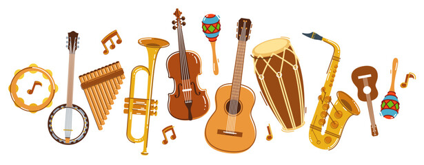 Póster festival música instrumentos color pastel | Vector Premium