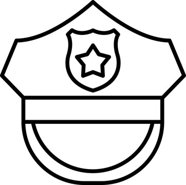 Police Hat Coloring Page