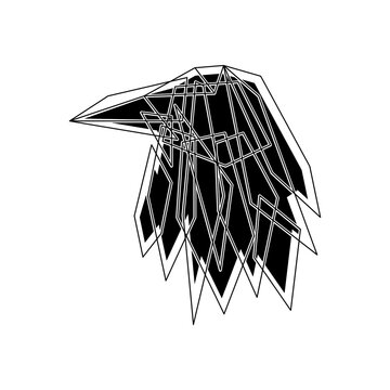 Geometric Crow Tattoo