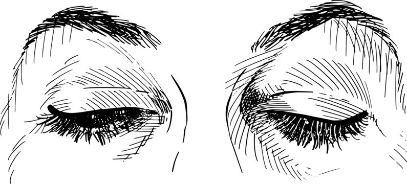 How To Draw Eyes Half Closed