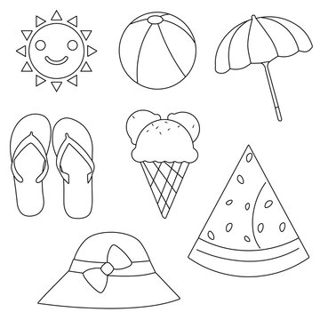 Summer Season Clipart Black And White