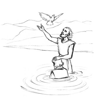 The Baptism Of Jesus Drawing