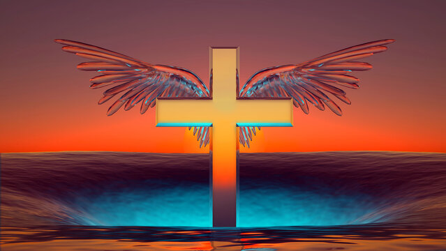 Crosses With Wings Wallpaper