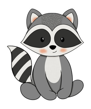 Cute Raccoon Clip Art