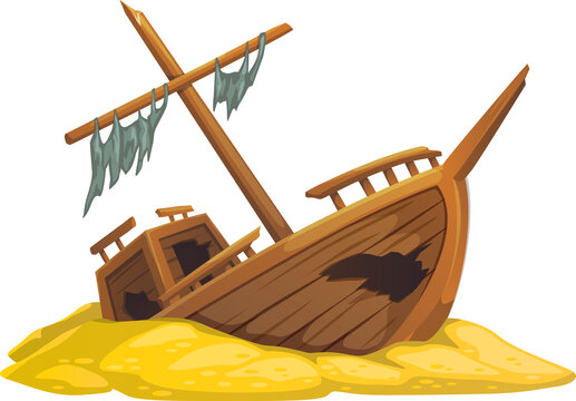 Cartoon Sunken Ship