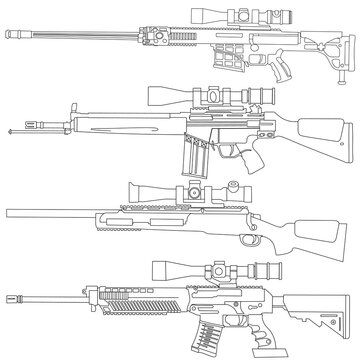 Sniper Rifle Coloring Pages